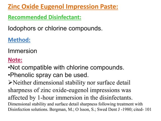 Disinfection of impressions | PPTX | Dental Health | Diseases and ...