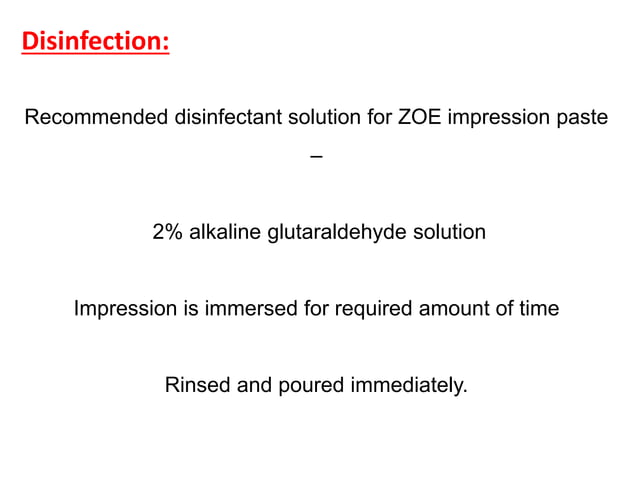 Disinfection of impressions | PPTX | Dental Health | Diseases and ...
