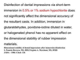 Disinfection of impressions | PPTX
