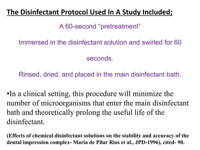 Disinfection of impressions | PPTX | Dental Health | Diseases and ...