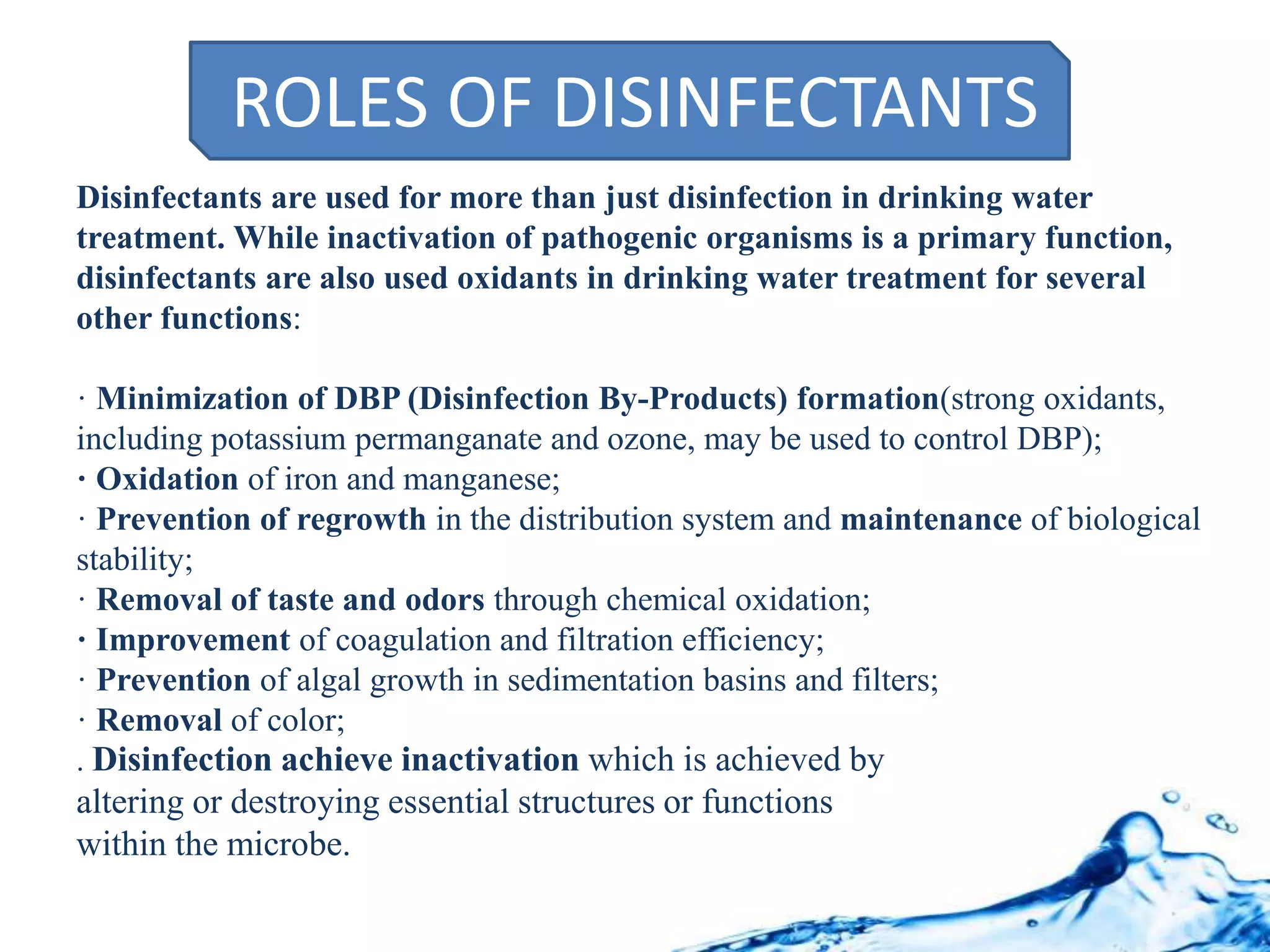 Disinfection of water | PPTX