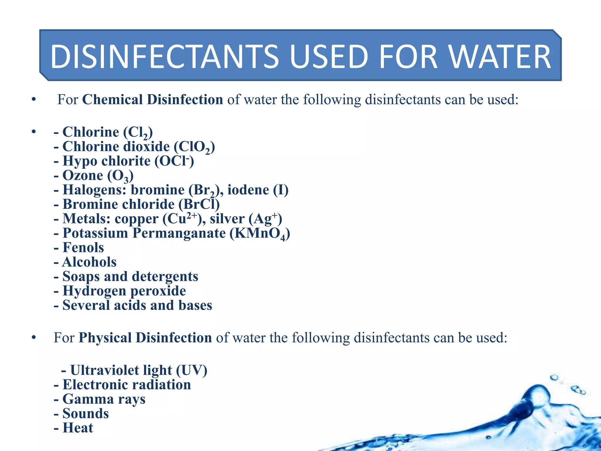 Disinfection of water | PPTX