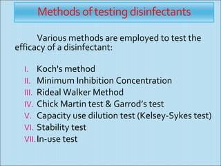 Disinfection testing for disinfection | PPT