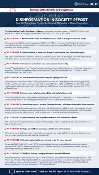 Disinformation in Society Report 2025 Key Findings | PDF