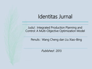 Integrated Production Planning And Control Pptx