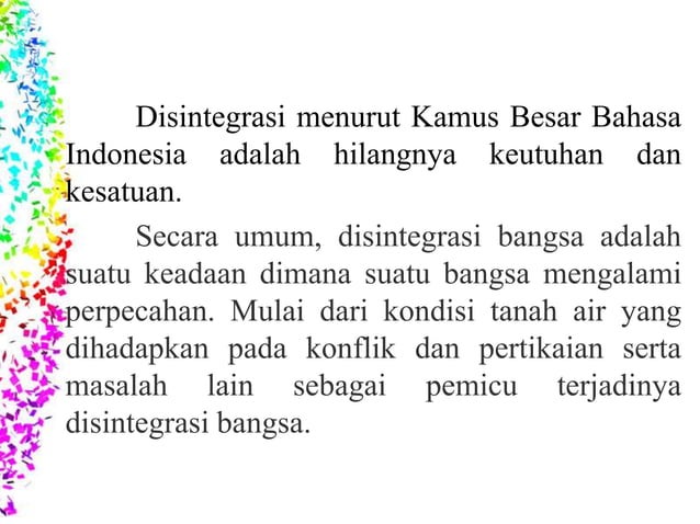 Disintegrasi Bangsa | PPT | Free Download
