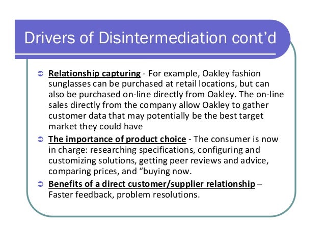 Disintermediation of the Marketplace