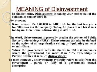 Disinvestment policy | PPT