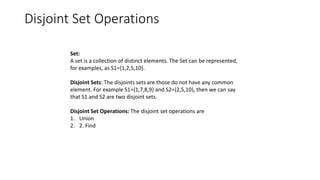 Disjoint sets union, find | PPTX