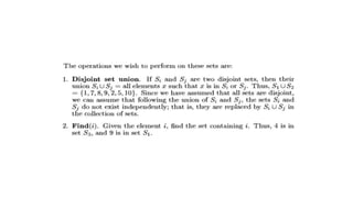 Disjoint sets union, find | PPTX