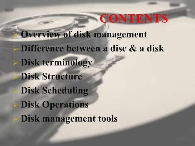 Disk Management | PPTX | Operating Systems | Computer Software and Applications