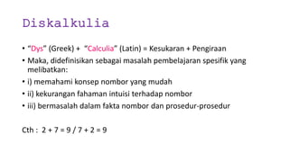 Diskalkulia | PPTX