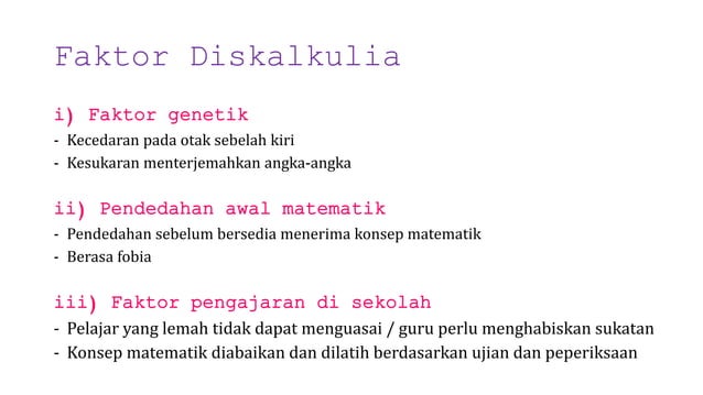 Diskalkulia | PPTX