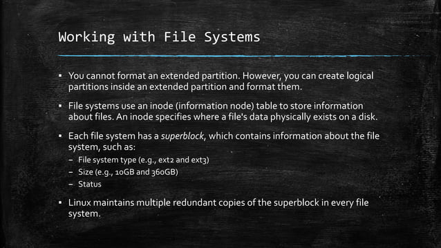 Disk And File System Management In Linux Pptx