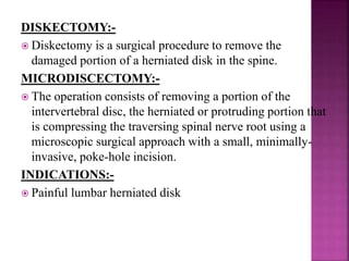 Diskectomy | PPTX | Physical Therapy | Wellness