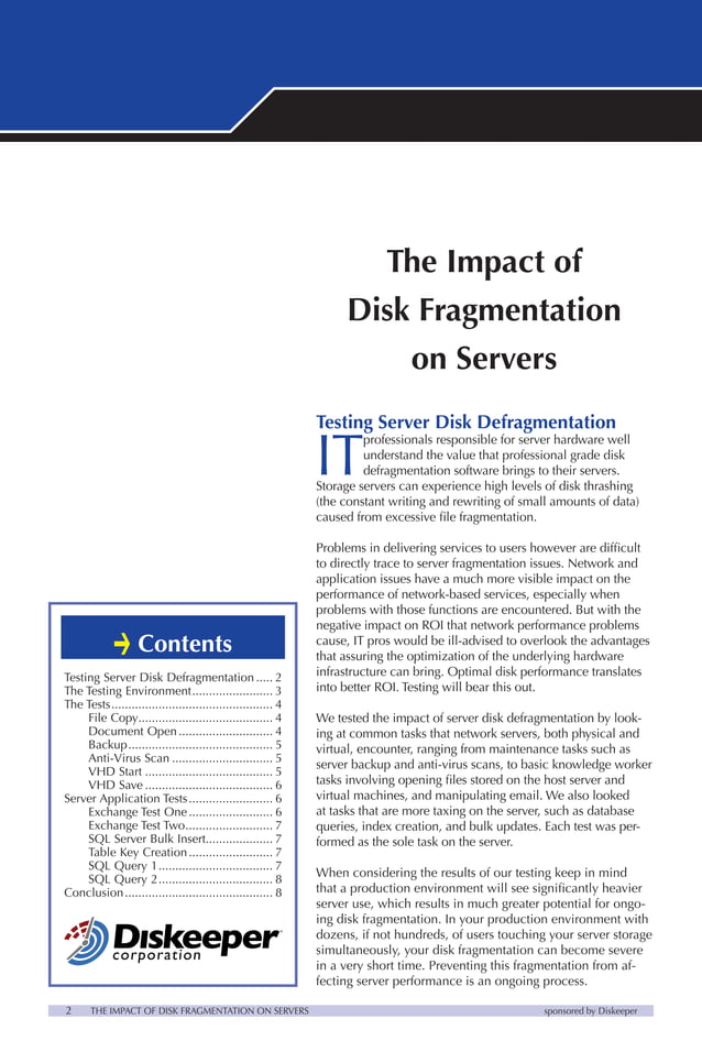 The Impact of Disk Fragmentation On Servers | PDF