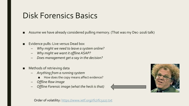 Disk forensics for the lazy and the smart | PPT