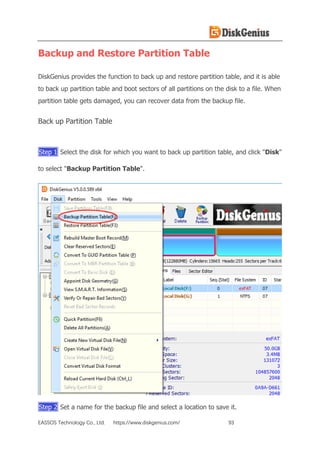 DiskGenius User Guide | PDF