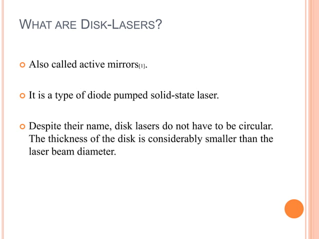 Disk laser | PPTX