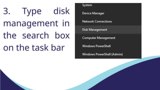 DISK MANAGEMENT.pptx................................. | PPT