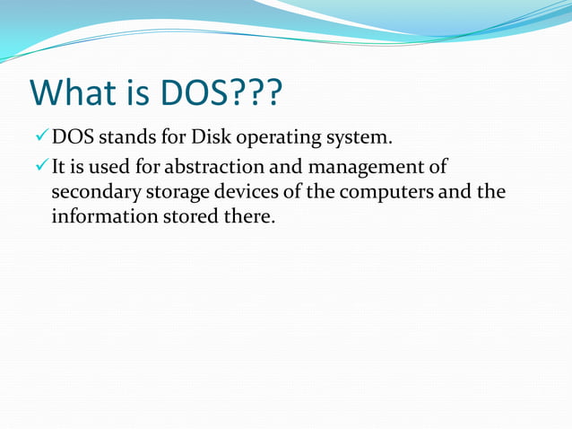 Disk operating system | PPTX