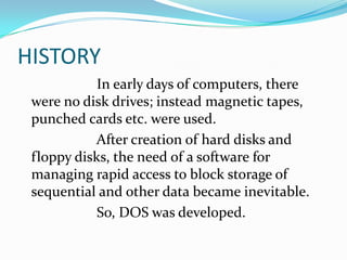 Disk operating system | PPTX