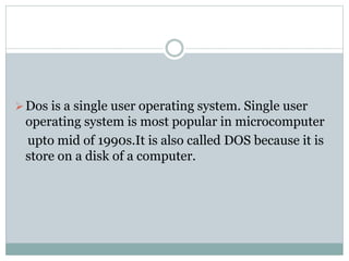 Disk operating system | PPTX