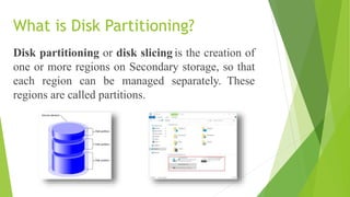 Disk partitioning | PPTX