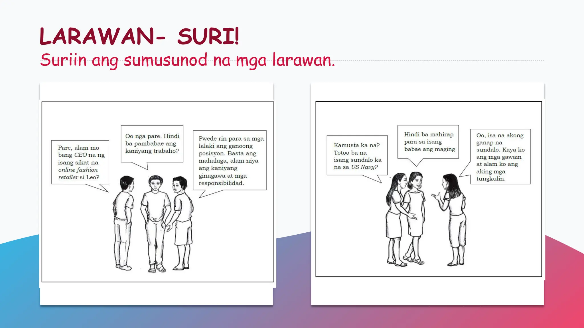 Diskriminasyon sa mga Lalaki, Babae at LGBT.pptx