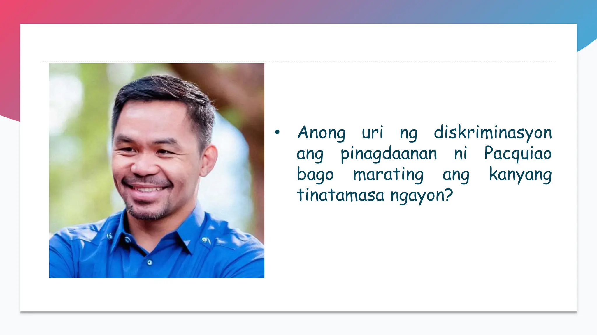 Diskriminasyon sa mga Lalaki, Babae at LGBT.pptx