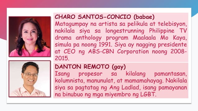 Diskriminasyon sa mga Lalaki, Babae at LGBT.pptx