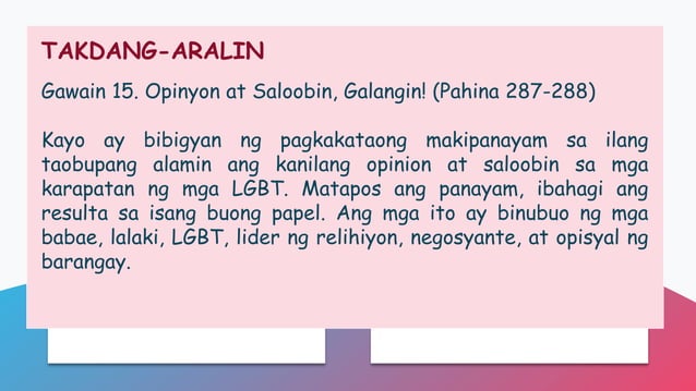 Diskriminasyon sa mga Lalaki, Babae at LGBT.pptx