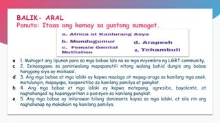 Diskriminasyon sa mga Lalaki, Babae at LGBT.pptx