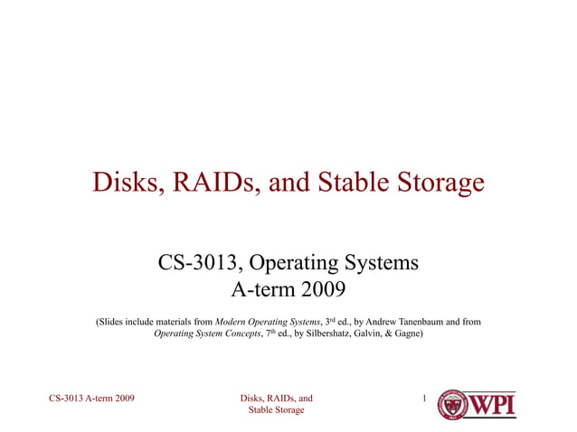 Disks and Stable Storage.ppt