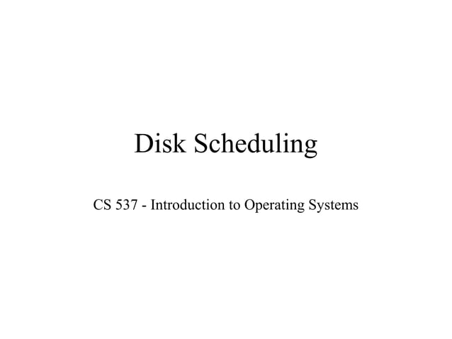 Disk scheduling | PPT