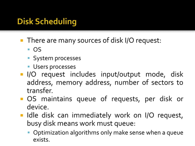 Disk scheduling | PPTX | Operating Systems | Computer Software and Applications