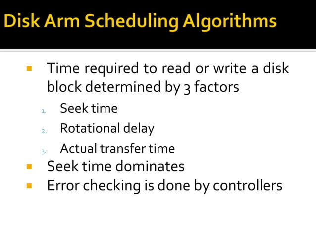 Disk scheduling | PPTX | Operating Systems | Computer Software and Applications