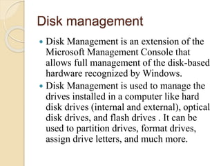 Disk scheduling & Disk management | PPTX
