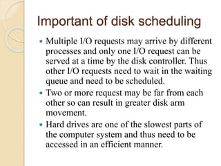 Disk scheduling & Disk management | PPTX