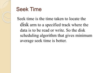 Disk scheduling & Disk management | PPTX
