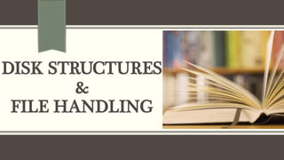 Disk structure & File Handling | PPTX