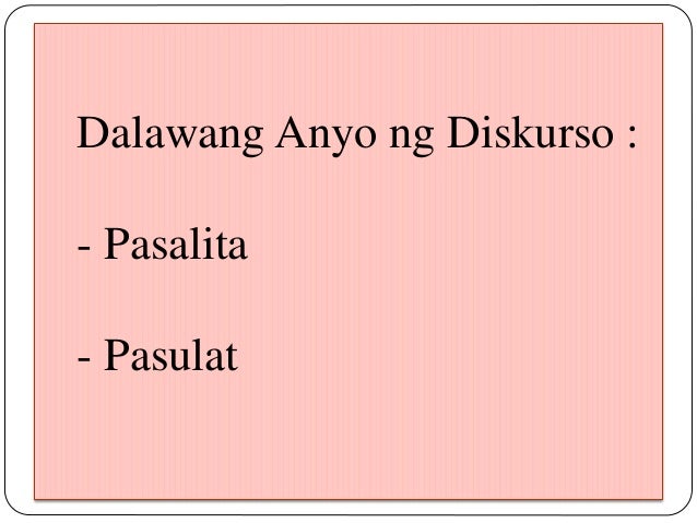 Diskurso Sa Filipino