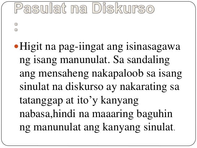 Diskurso Sa Filipino