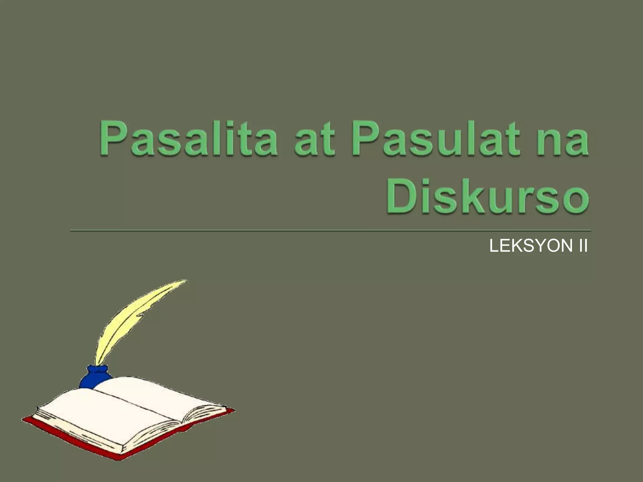 Diskurso at komunikasyon | PPTX