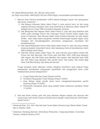 Diskusi 2 Hukum Agraria Hak ATas tanah.pdf