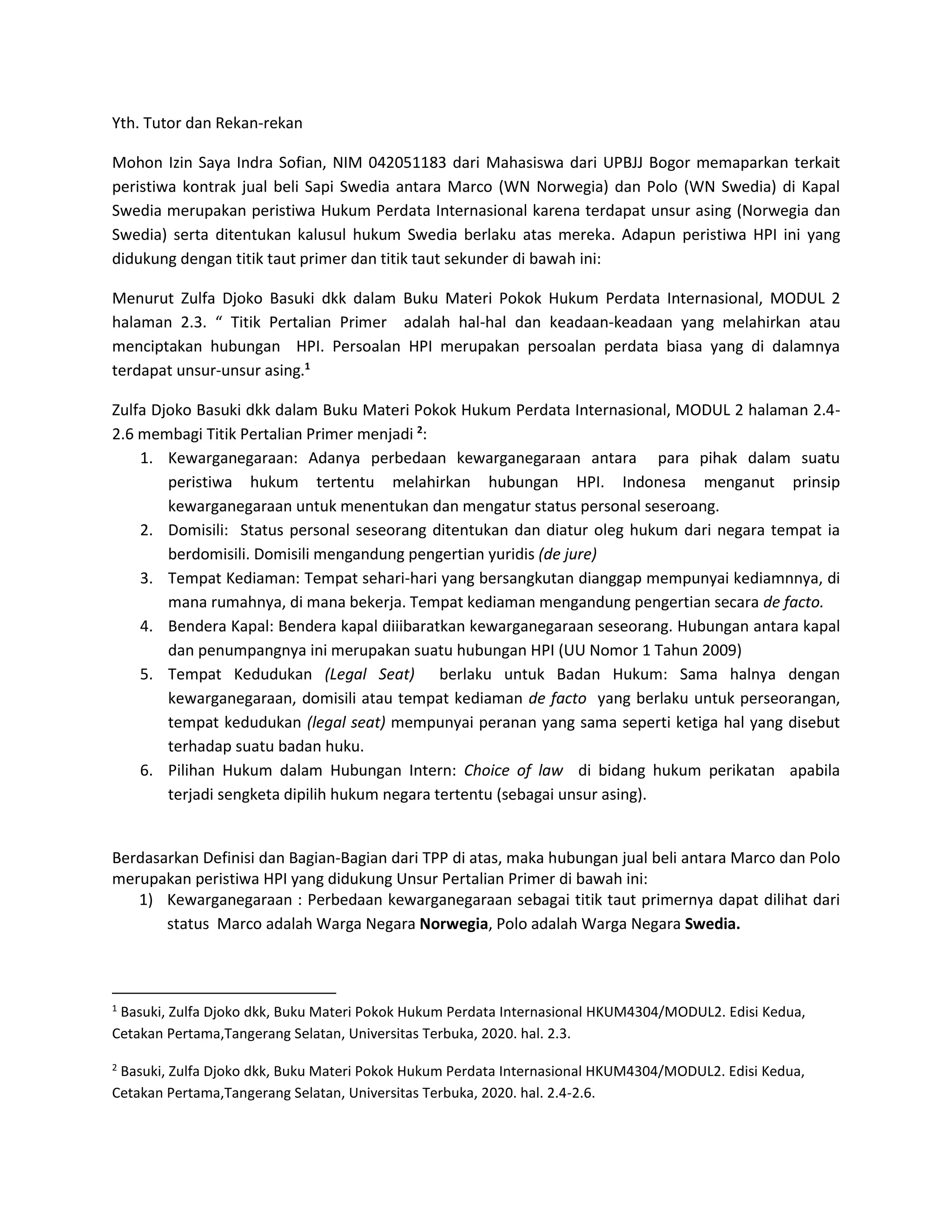 Diskusi 2 Hukum Perdata Internasional peristiwa HPI titik taut primer dan titik taut sekunder.pdf