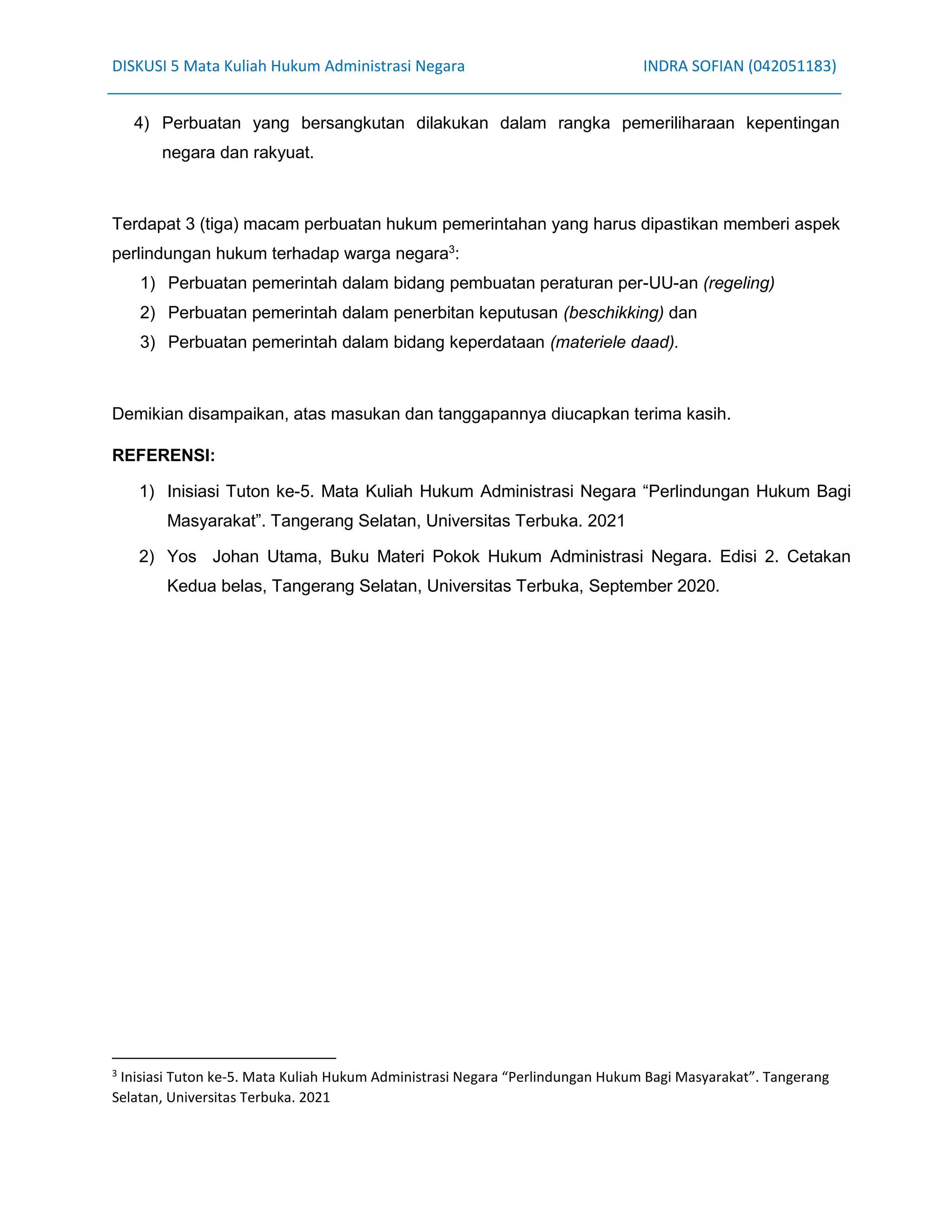 Diskusi 5 Hukum Administrasi Negara negara melanggar hukum kepada warga negara PTUN.pdf