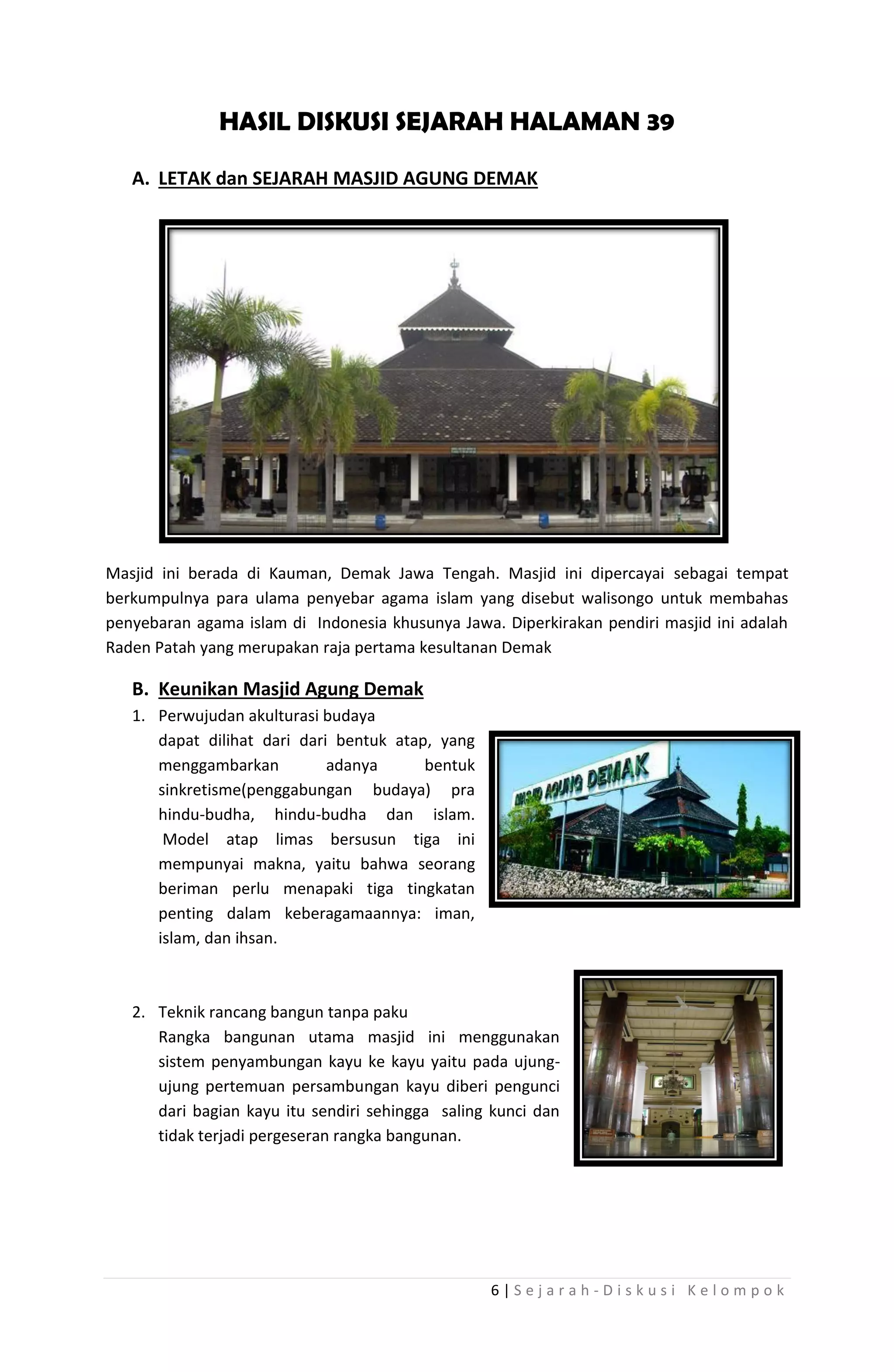 Penyebaran Agama Islam ke Indonesia, Sejarah Masjid Agung Demak, Tari ...