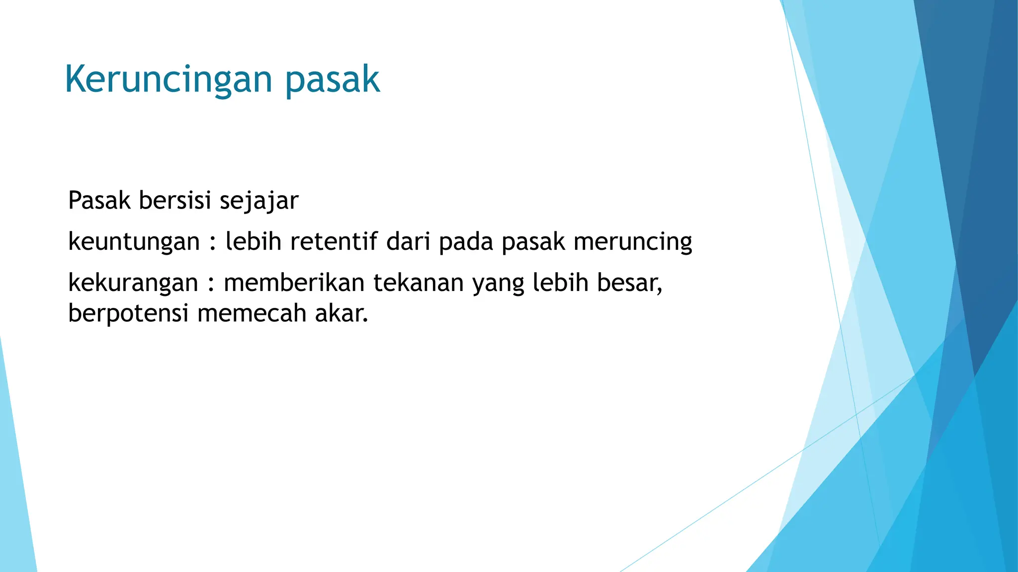 diskusi pasak dan mahkota jaket psa gigi | PPTX