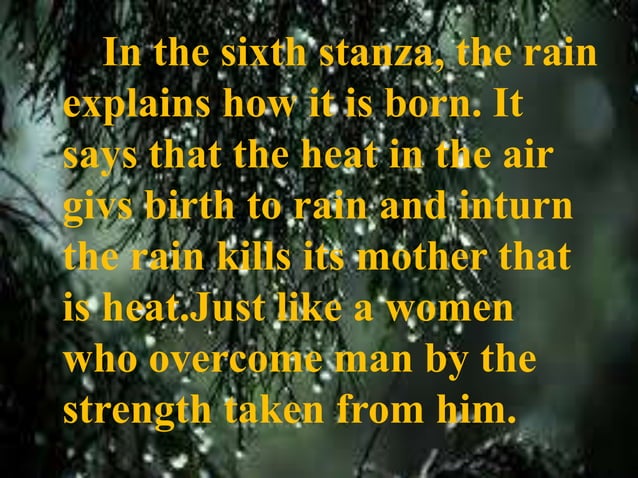 SONG OF THE RAIN- PEER TEACHING | PPT